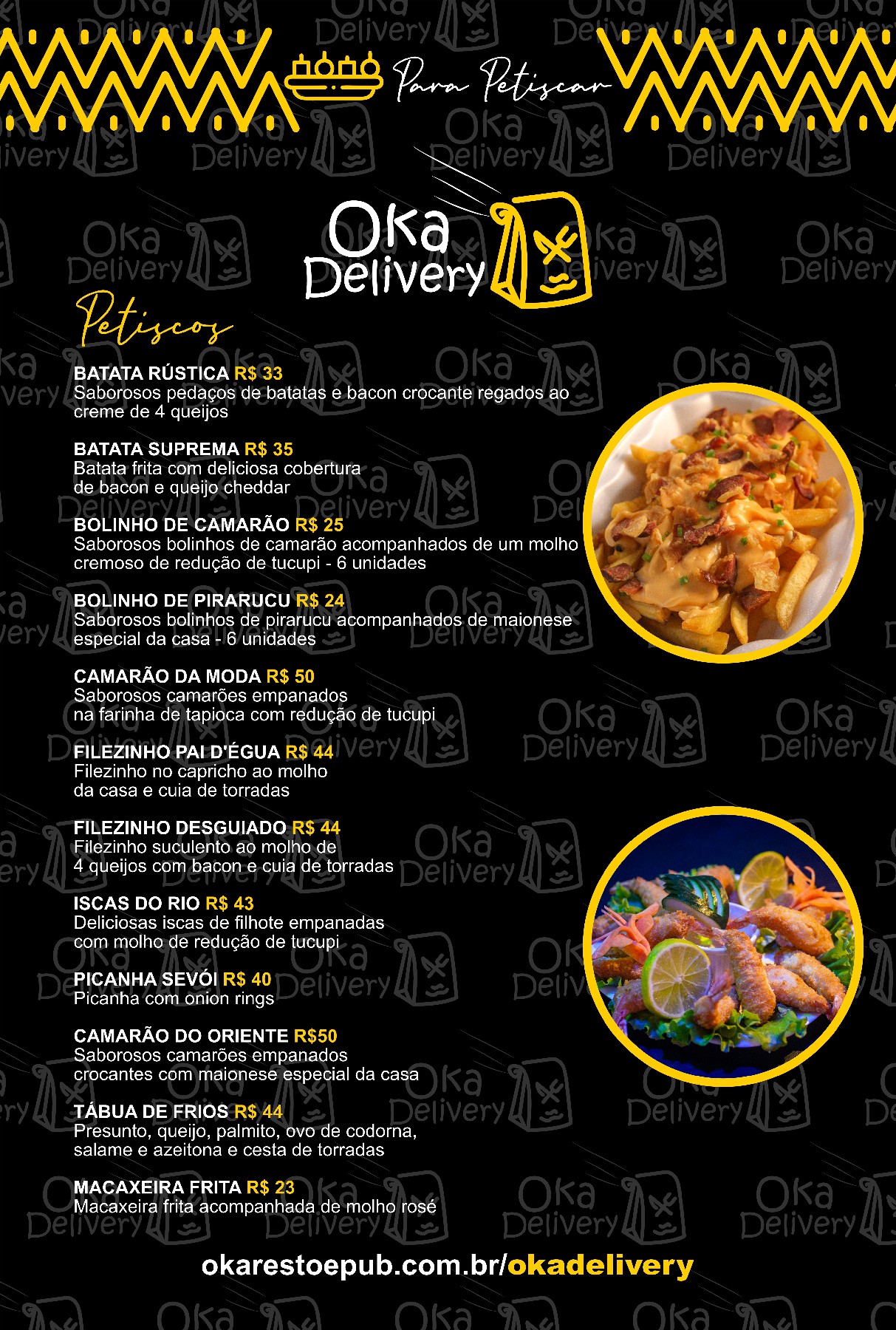 Cardápio Oka Delivery - Oka Restô e Pub
